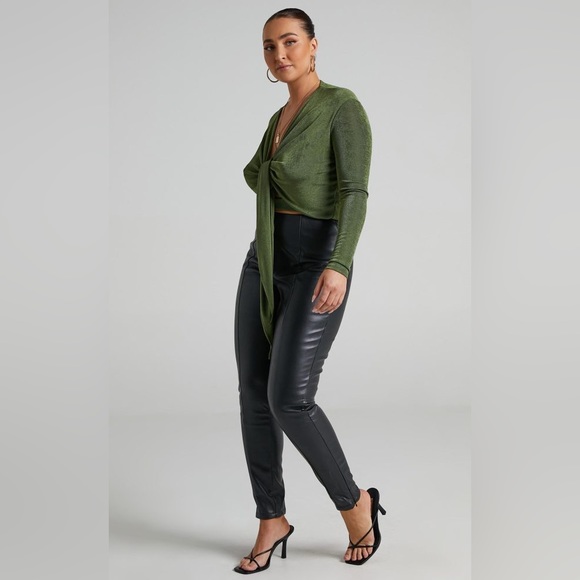 Showpo. | Tops | Showpo Cortez Plunging Centre Front Waist Tie Long ...